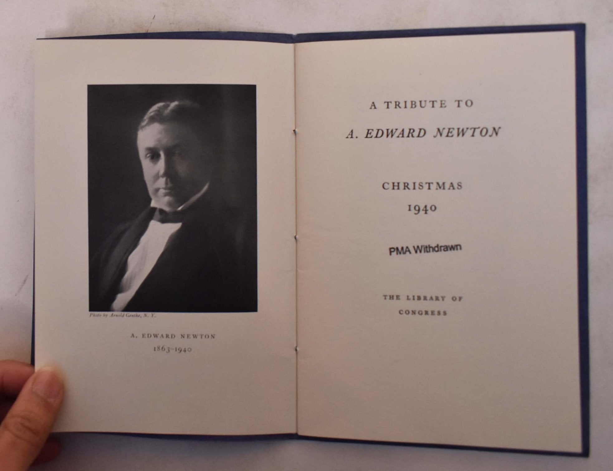 A Tribute to A. Edward Newton, Christmas 1940 | Archibald MacLeish ...